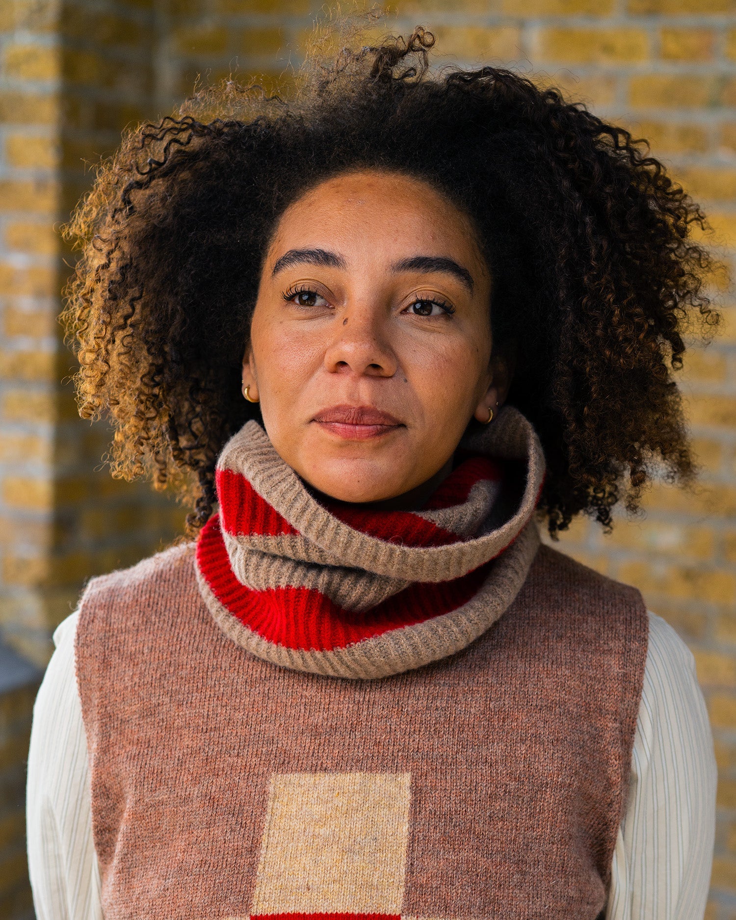 Stripe Fisherman Snood | Red & Beige – ROVE Knitwear