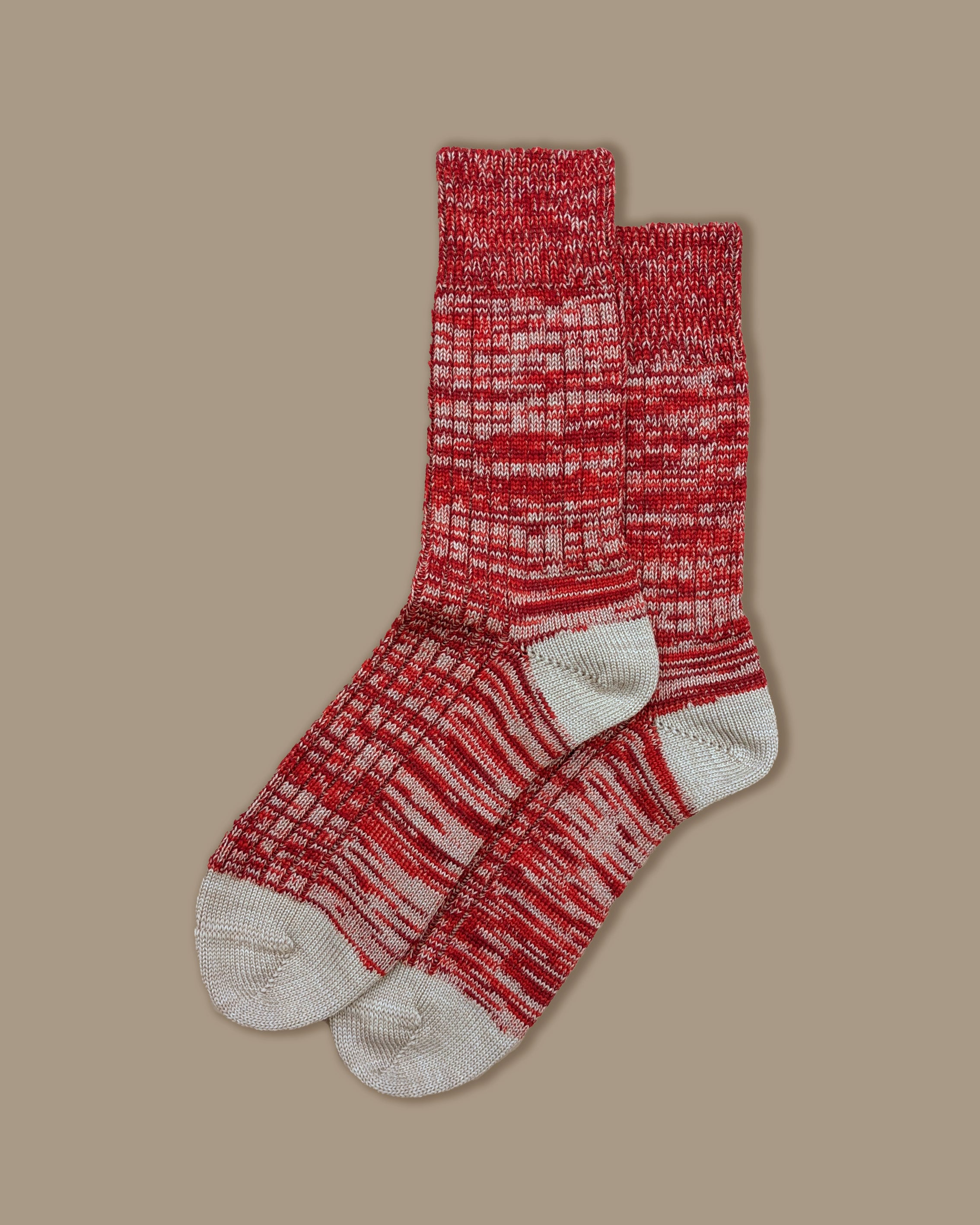 Red Chunky Wool House Socks Made in UK – ROVE Knitwear